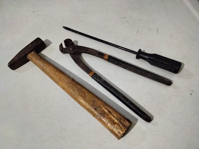 Carpentry Tools Hammer Pliers Pliers and Screwdriver Stock Image ...