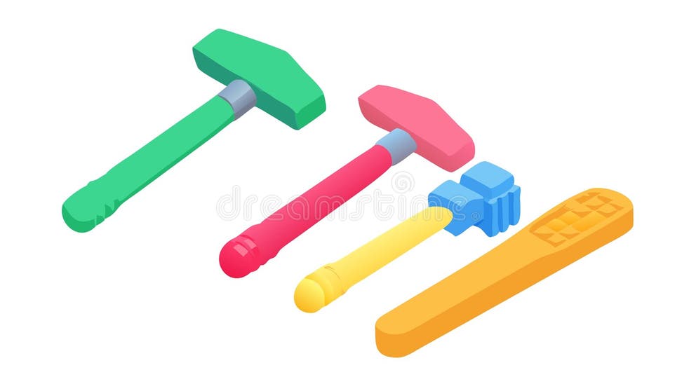 Carpentry Tools Icon: Hammer and Chisels Set, Vector Design Generative ...