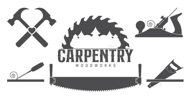 Carpentry Tools, Labels Template. Sawmill Emblem. Vector Illustration ...