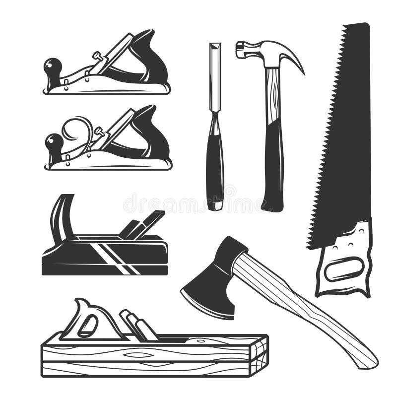 Carpentry Tools. Logo Templates Stock Vector - Illustration of black ...