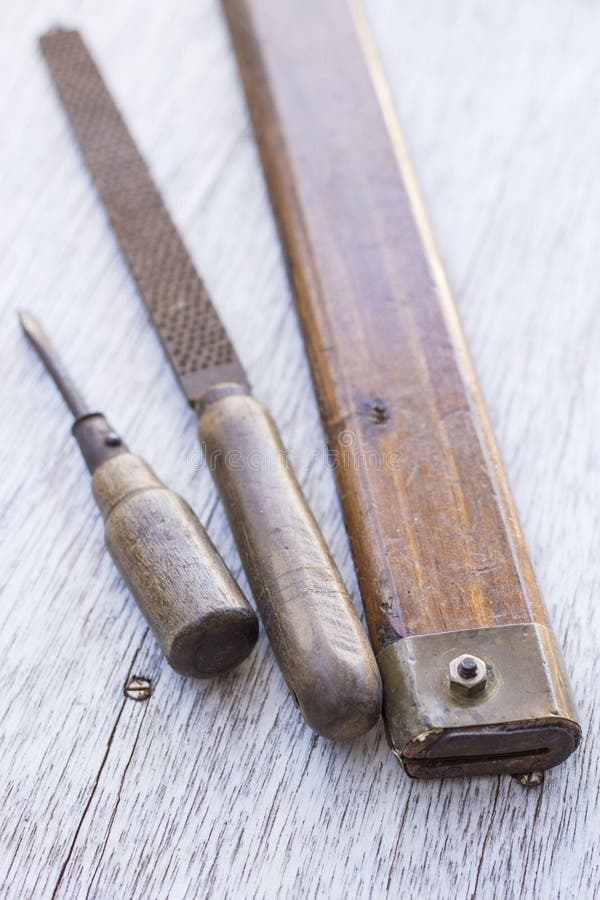 Carpentry Tools, Screwdriver, File and Handsaw Stock Photo - Image of ...