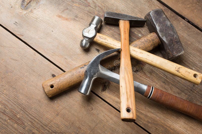 Carpentry Tools on Wood Table Stock Image - Image of home, closeup ...