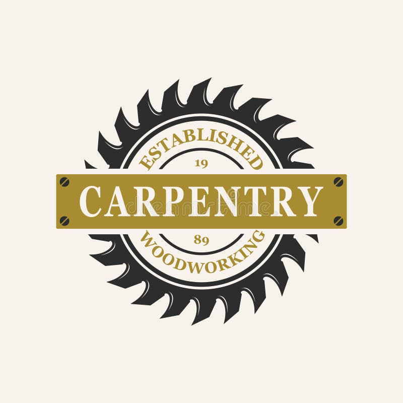 Carpentry Vintage Art Design Logo Vector Illustration Stock Vector ...
