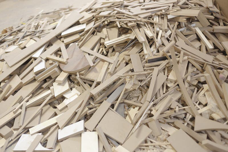 In the Carpentry, Wood Pieces and Scraps are Stacked Stock Photo ...
