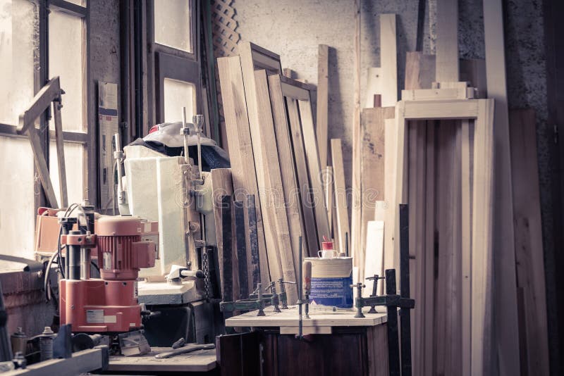 Carpentry workshop stock image. Image of craft, construction - 68667603