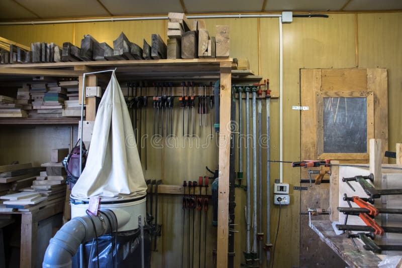 Carpentry Workshops with Various Tools Stock Image - Image of tools ...