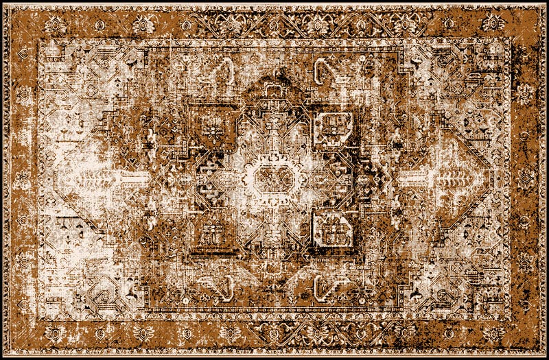 Carpet and Bathmat Boho Style Ethnic Design Pattern with Distressed ...