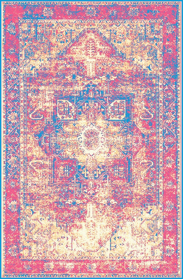 Carpet and Bathmat Boho Style Ethnic Design Pattern with Distressed ...