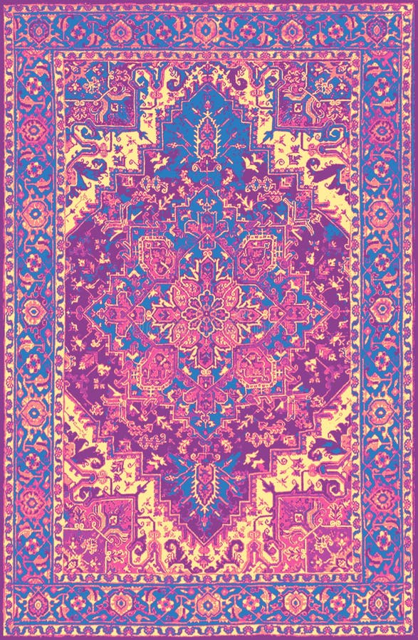Carpet and Bathmat Boho Style Ethnic Design Pattern with Distressed ...