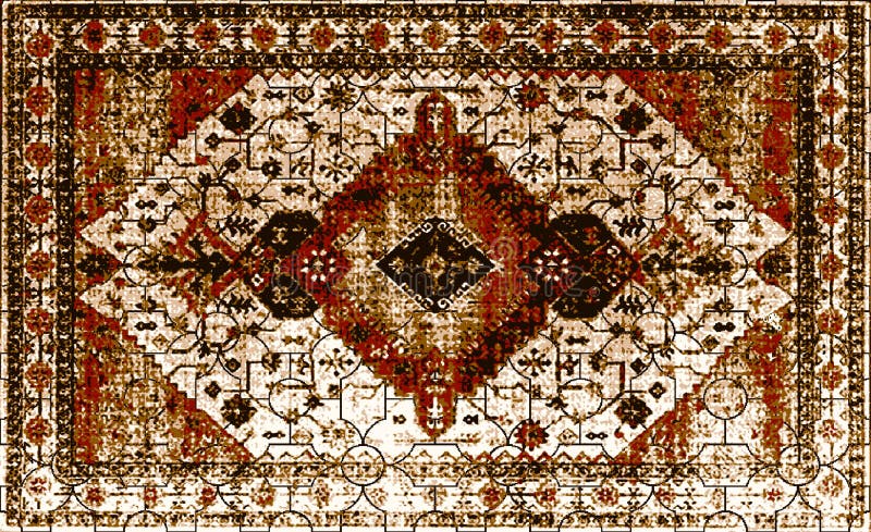 Carpet and Bathmat Boho Style Ethnic Design Pattern with Distressed ...