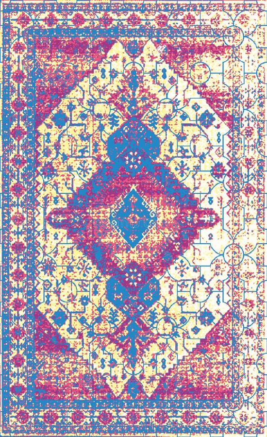 Carpet and Bathmat Boho Style Ethnic Design Pattern with Distressed ...