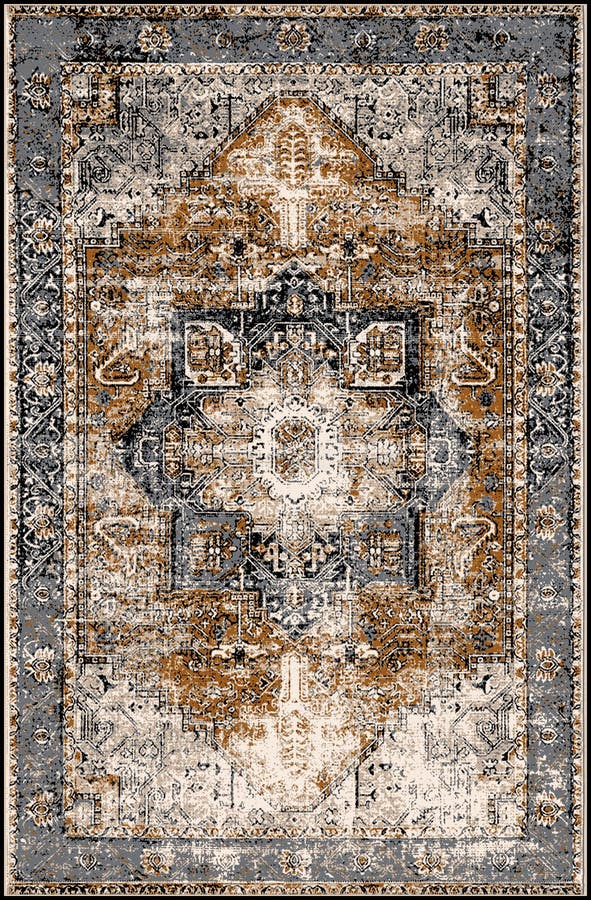 Carpet and Bathmat Boho Style Ethnic Design Pattern with Distressed ...