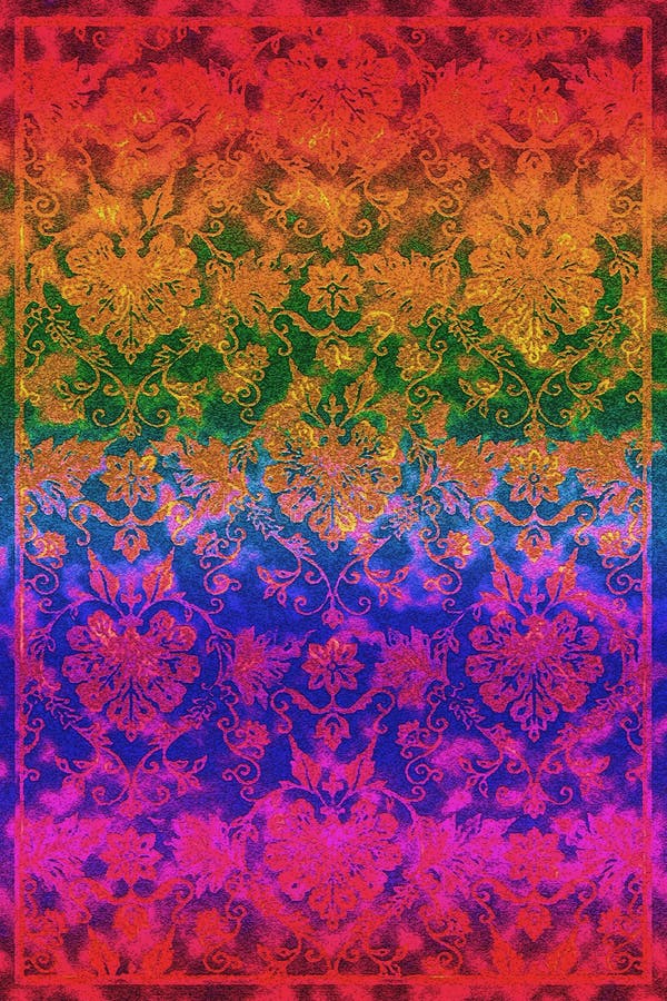 Carpet Bathmat and Rug Boho Style Ethnic Design Pattern with Distressed ...