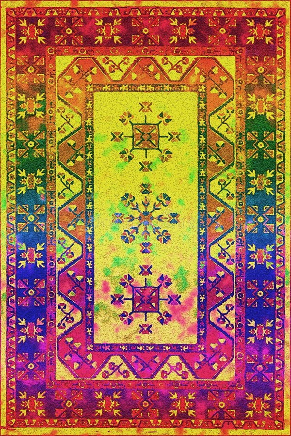 Carpet Bathmat and Rug Boho Style Ethnic Design Pattern with Distressed ...