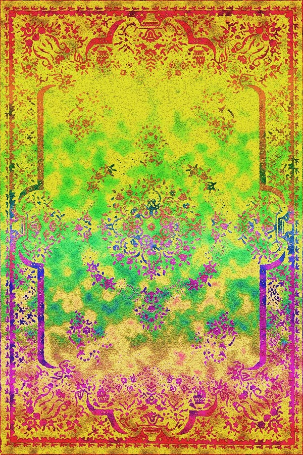 Carpet Bathmat and Rug Boho Style Ethnic Design Pattern with Distressed ...