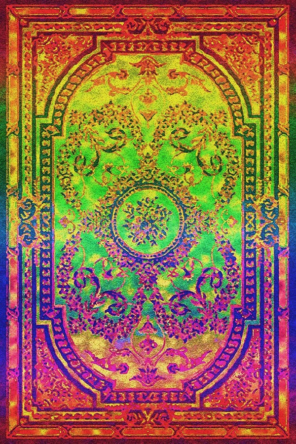 Carpet Bathmat and Rug Boho Style Ethnic Design Pattern with Distressed ...