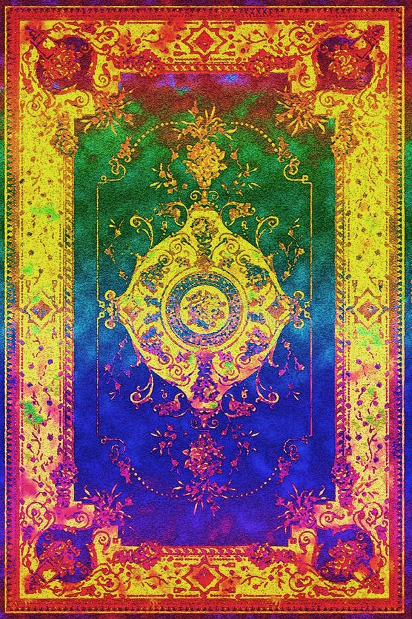 Carpet Bathmat and Rug Boho Style Ethnic Design Pattern with Distressed ...