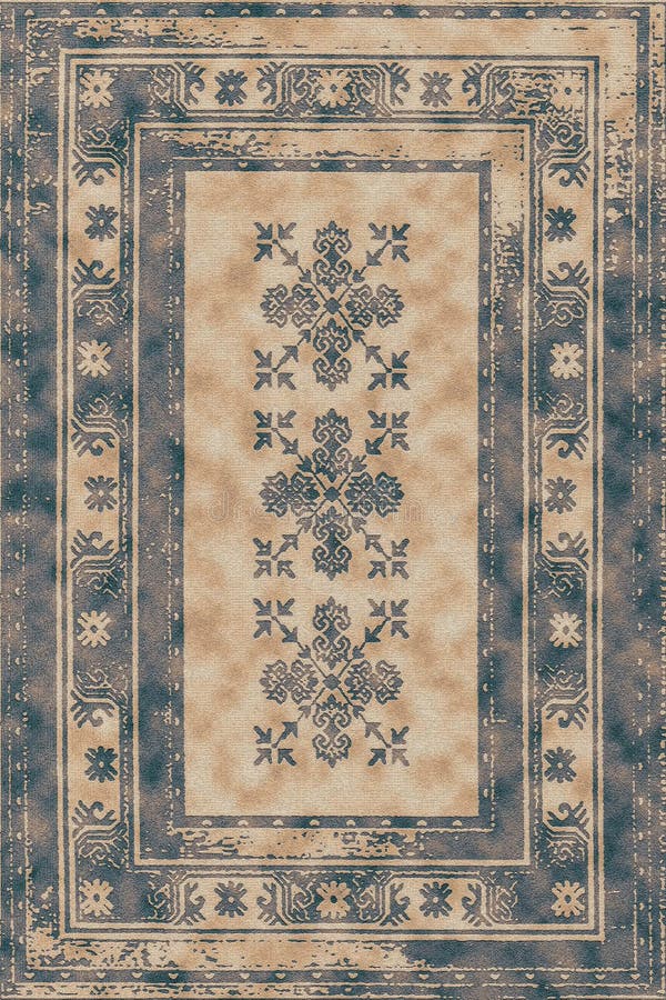 Carpet Bathmat and Rug Boho Style Ethnic Design Pattern with Distressed ...