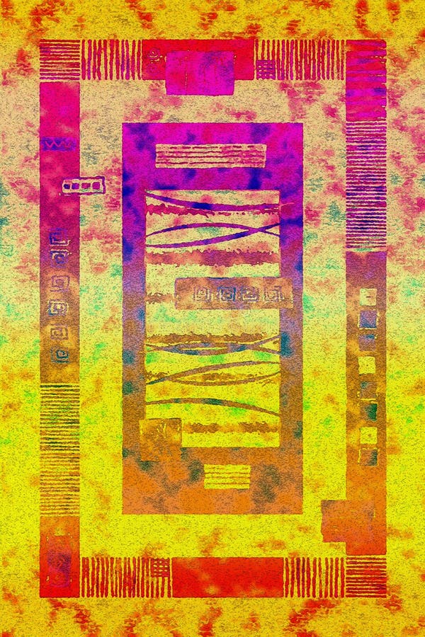 Carpet Bathmat and Rug Boho Style Ethnic Design Pattern with Distressed ...