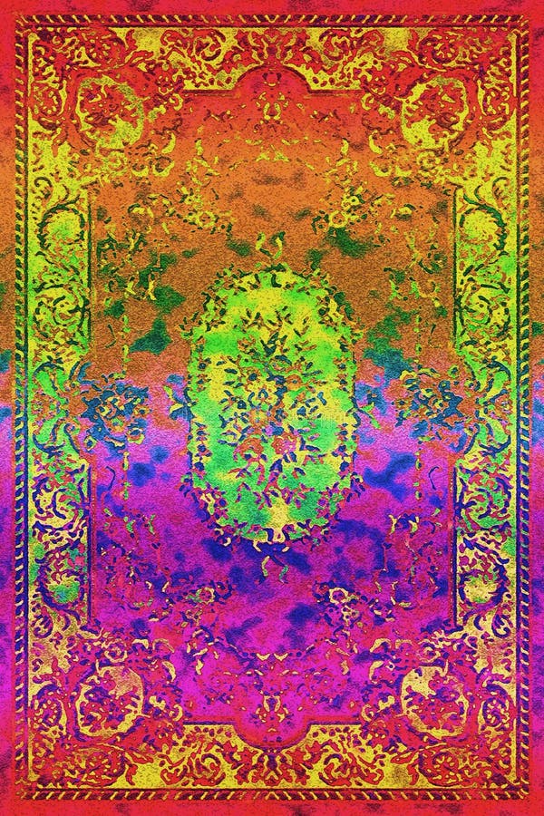 Carpet Bathmat and Rug Boho Style Ethnic Design Pattern with Distressed ...