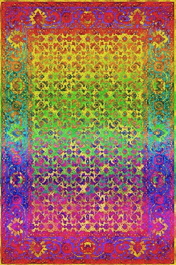 Carpet Bathmat and Rug Boho Style Ethnic Design Pattern with Distressed ...