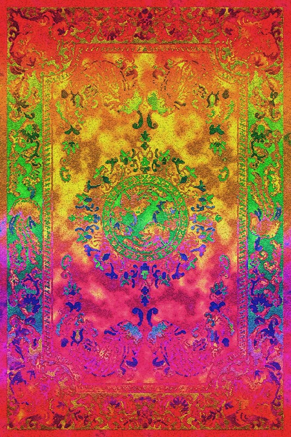 Carpet Bathmat and Rug Boho Style Ethnic Design Pattern with Distressed ...