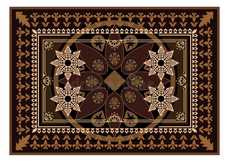 Carpet with Brown Color. the Eastern Rectangular Rug with Different ...