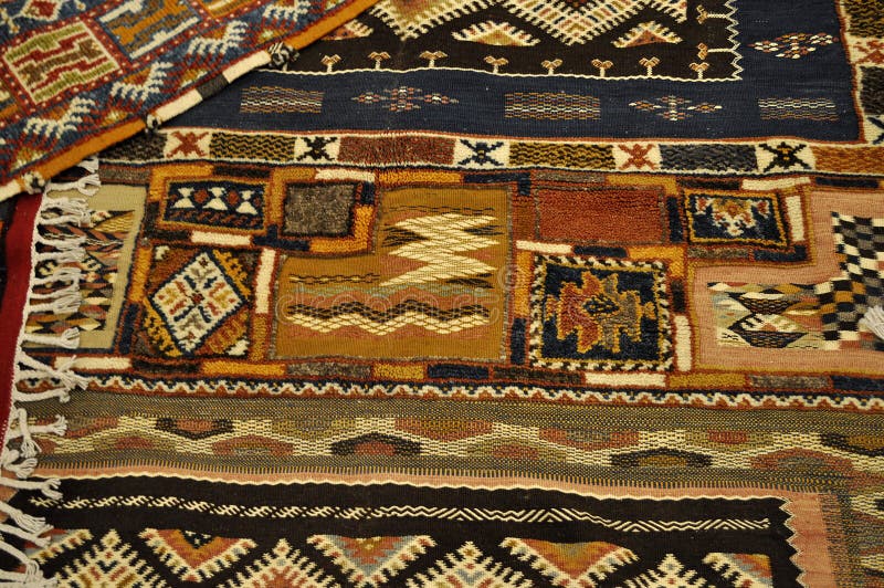 Texture Of Berber Traditional Wool Carpet, Morocco, Africa Stock Photo ...