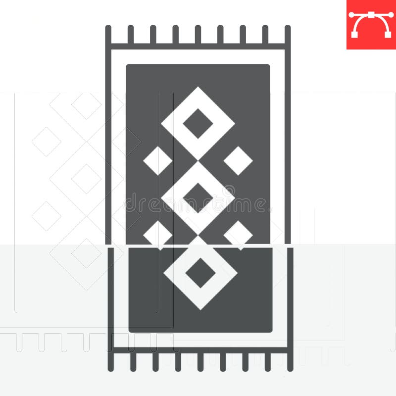 Carpet glyph icon stock vector. Illustration of fabric - 325135473