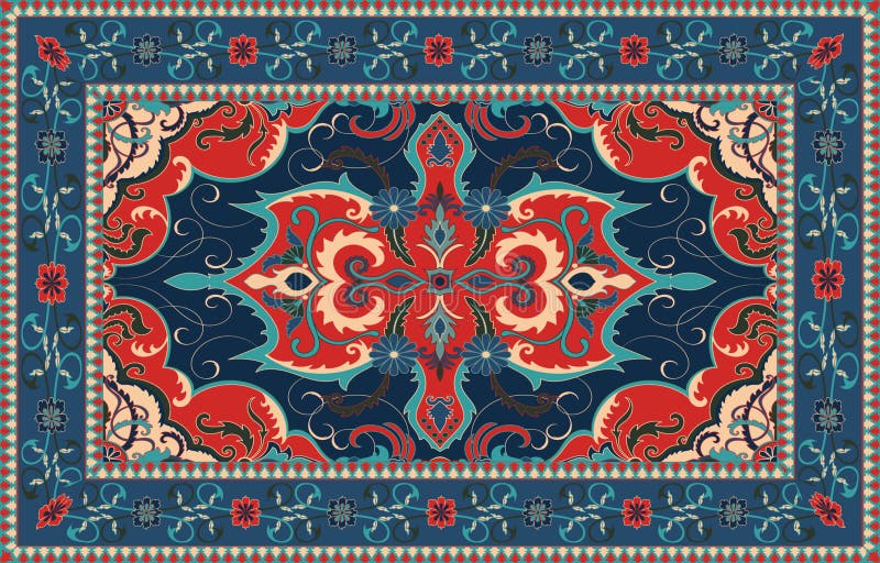 Carpet Pattern Persian. Geometric Ethnic Oriental Seamless Pattern ...