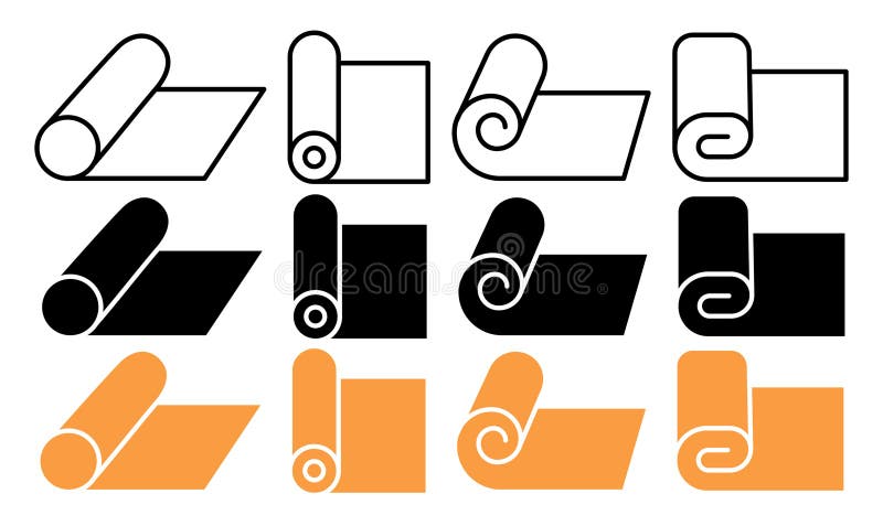 Carpet roll icon vector stock vector. Illustration of outline - 348095128