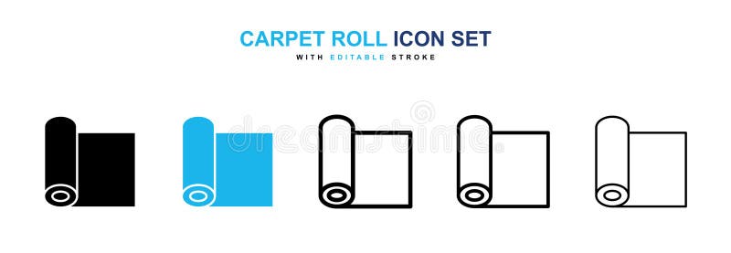 Carpet roll icon vector stock vector. Illustration of black - 348440774