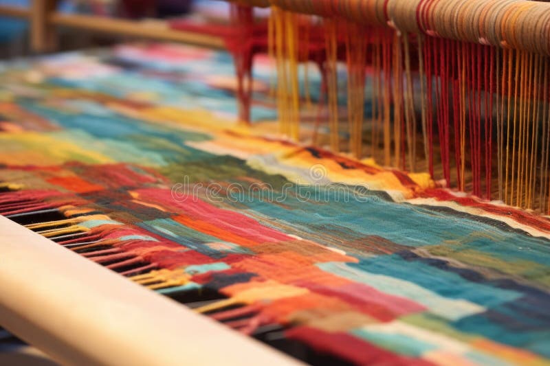 Carpet Weaving Loom with Work in Progress Stock Illustration ...