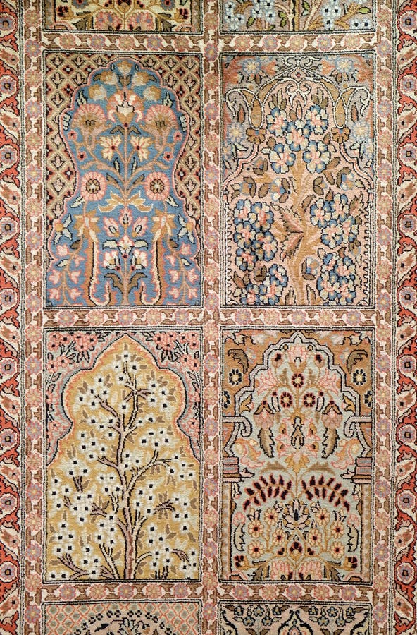 Carpet from Wool and Silk of Classical Design Stock Photo - Image of ...