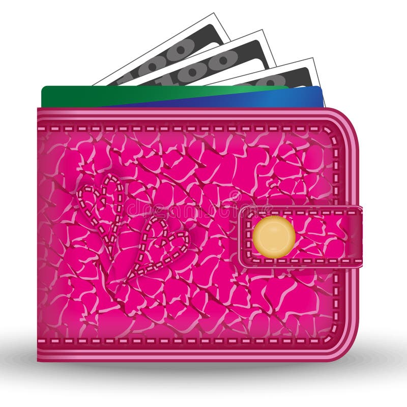 Accesorio de cartera rosa stock de ilustración. Ilustración de carpeta ...