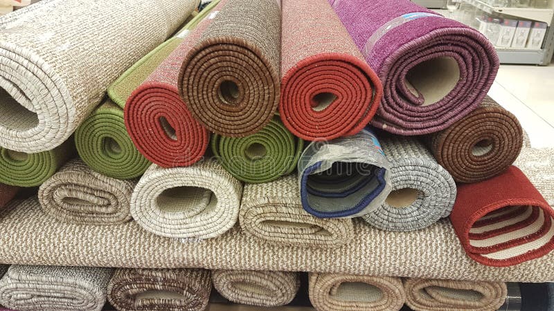 Carpets Background Storange, Side View Stock Photo - Image of sale ...