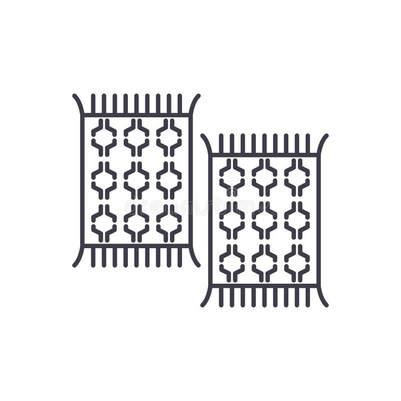 Carpets and Floor Icons, Line Symbols, Web Signs, Vector Set, Isolated ...