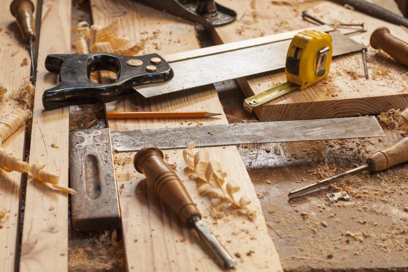 Herramientas Del Carpintero Imagen de archivo - Imagen de elementos ...