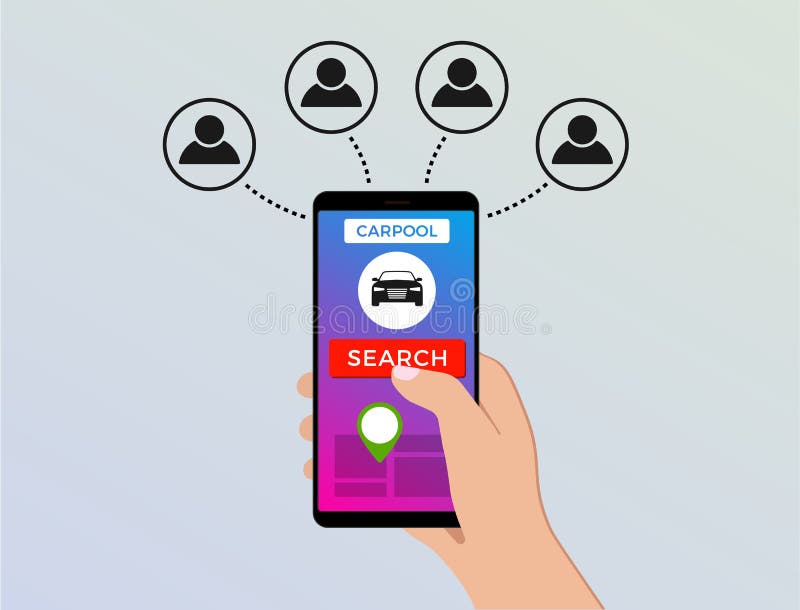 Carpool Illustration Concept. Carpooling Icon Stock Vector ...