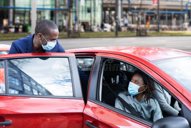 Carpool Inside. People Share Car Stock Image - Image of mask, medical ...