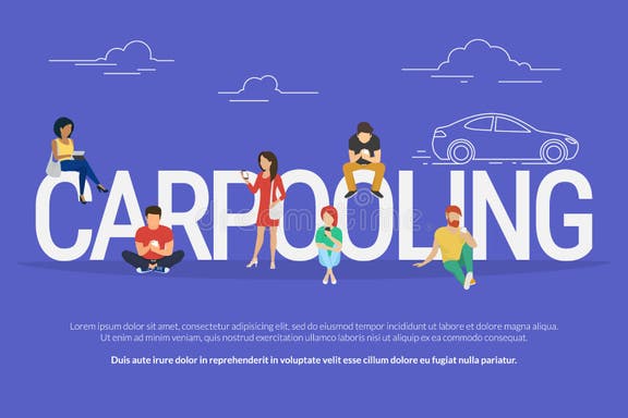 Carpooling Av Begreppsillustrationen Vektor Illustrationer ...