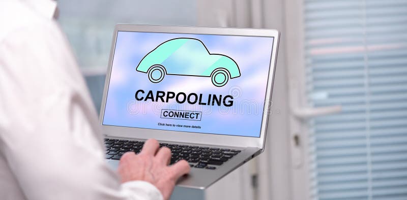 Carpooling Concept on a Laptop Screen Stock Photo - Image of carpool ...