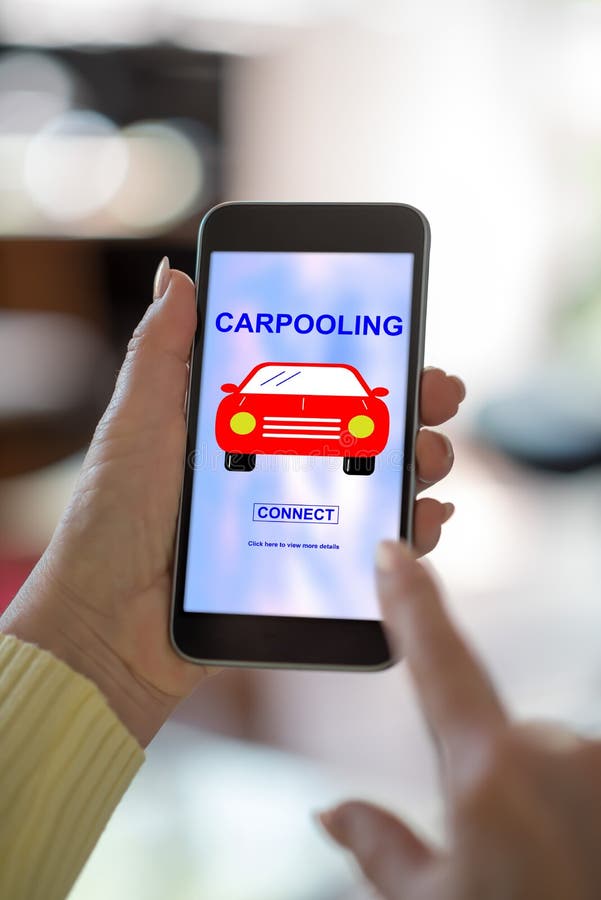 Carpooling Concept on a Smartphone Stock Photo - Image of share ...