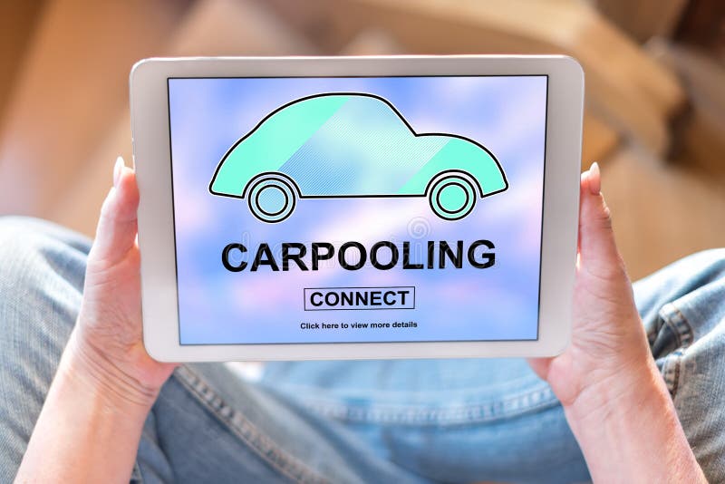 Carpooling Concept on a Tablet Stock Image - Image of automobile ...