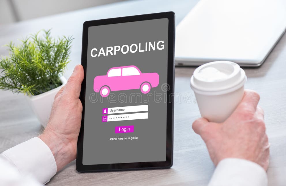 Carpooling Concept on a Tablet Stock Image - Image of carsharing ...