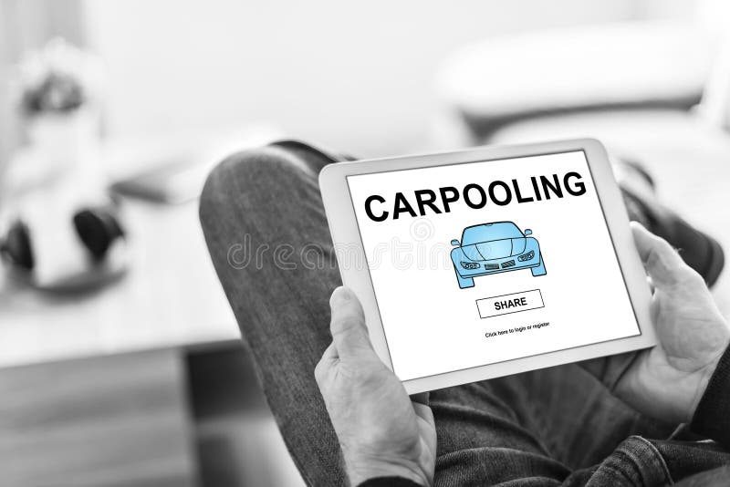 Carpooling Concept on a Tablet Stock Photo - Image of automotive ...