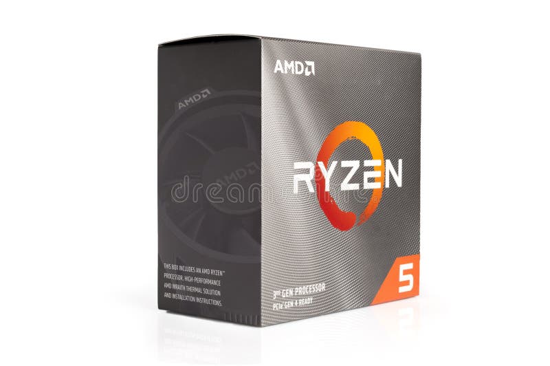AMD Ryzen Series 3 Processor Box Isolated on White Background Editorial ...