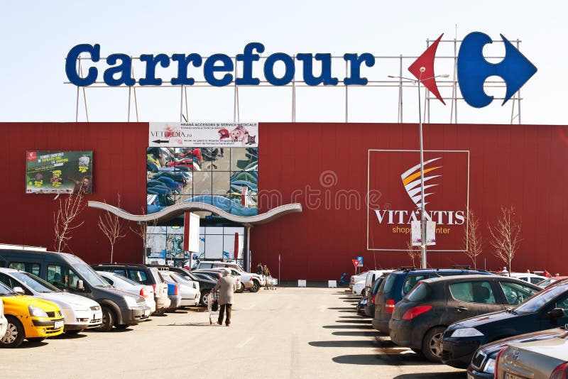 Carrefour Supermarket Logo and Shopping Cart Editorial Photography ...