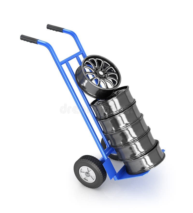 Carretilla De Dos Ruedas Con Los Bordes Del Coche Stock de ilustración ...