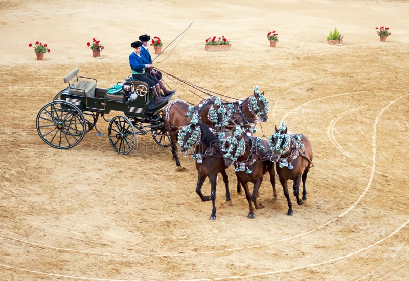 Carriage Drawn by Five Horses Editorial Photography - Image of seville ...